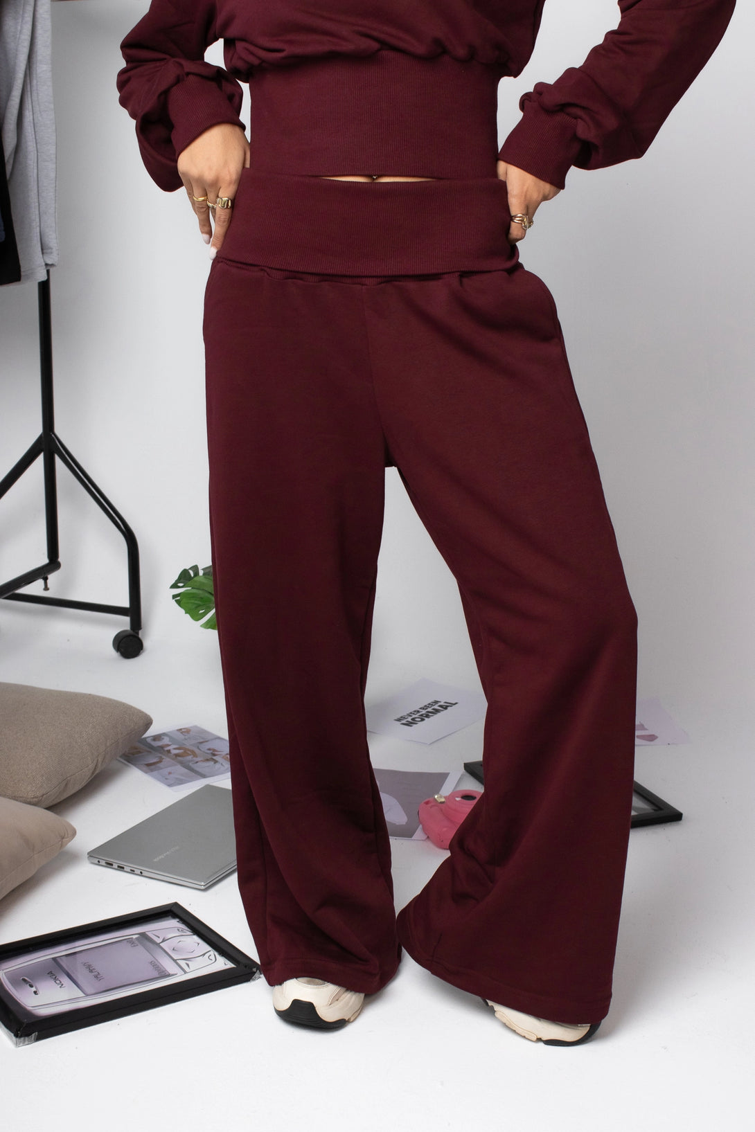 Folded Pants Burgandy – Blush_edge